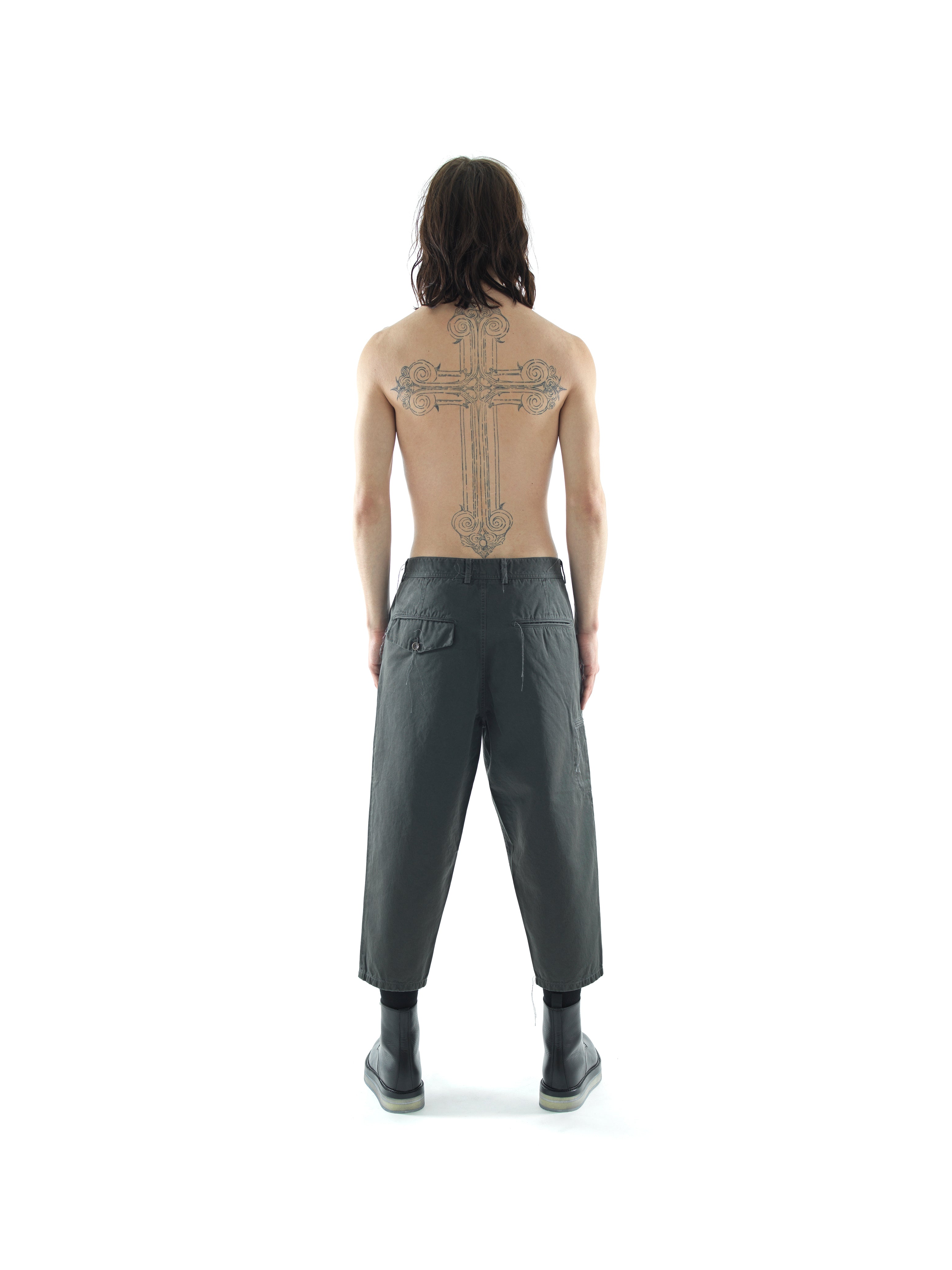 LE25 HERITAGE DRILL LOWERED CROTCH CHINO — GREY – NICOLAS ANDREAS TARALIS